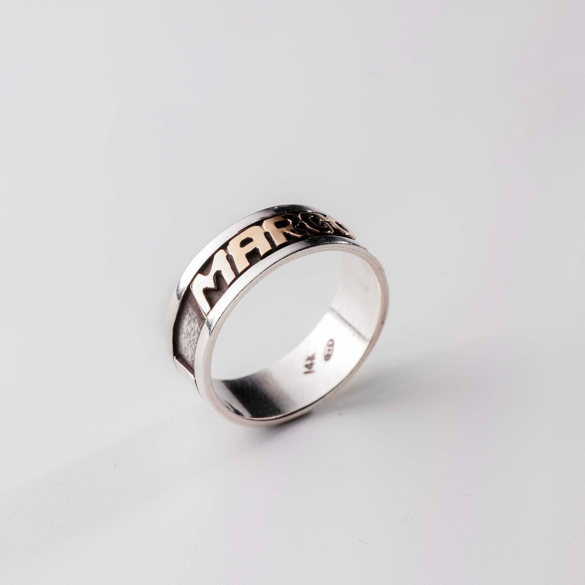 Ring R23 Gold lettering inside & outside engravement – Cass Jewellery
